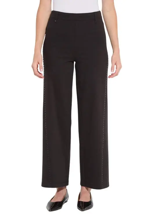 Lyssé Erin Studded High Waist Wide Leg Jeans - Black