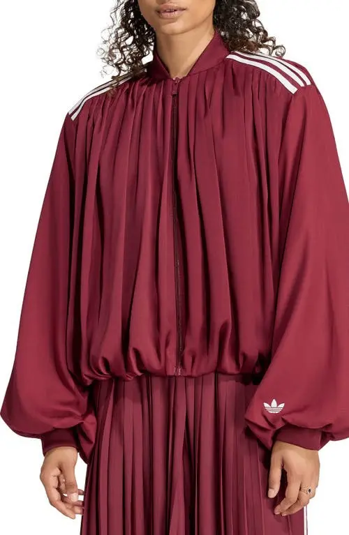 ADIDAS ORIGINALS Satin Pleated Track Top - Shadow Red