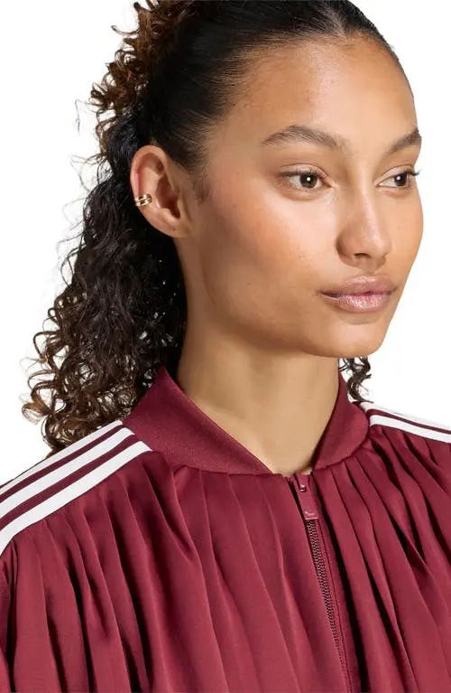 ADIDAS ORIGINALS Satin Pleated Track Top - Shadow Red