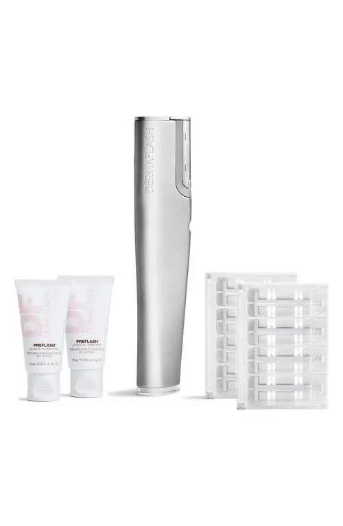 DERMAFLASH Luxe+ Sonic Dermaplaning + Peach Fuzz Removal Complete Anti-aging Exfoliation Set $199 Value - Platinum