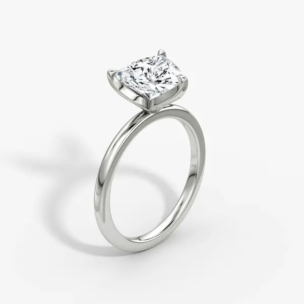 VRAI Classic Petal Asscher Engagement Ring - Platinum