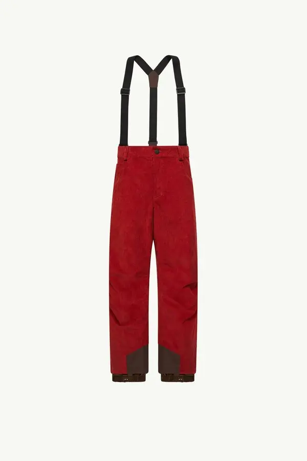 Moncler Corduroy Insulated Ski Bib - Red