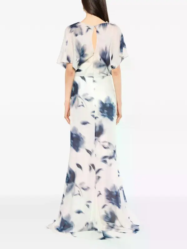 Amsale Floral-print Ruched Dress