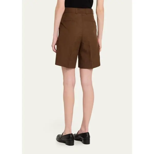 Officine Générale Dalva Belted Italian Linen Shorts