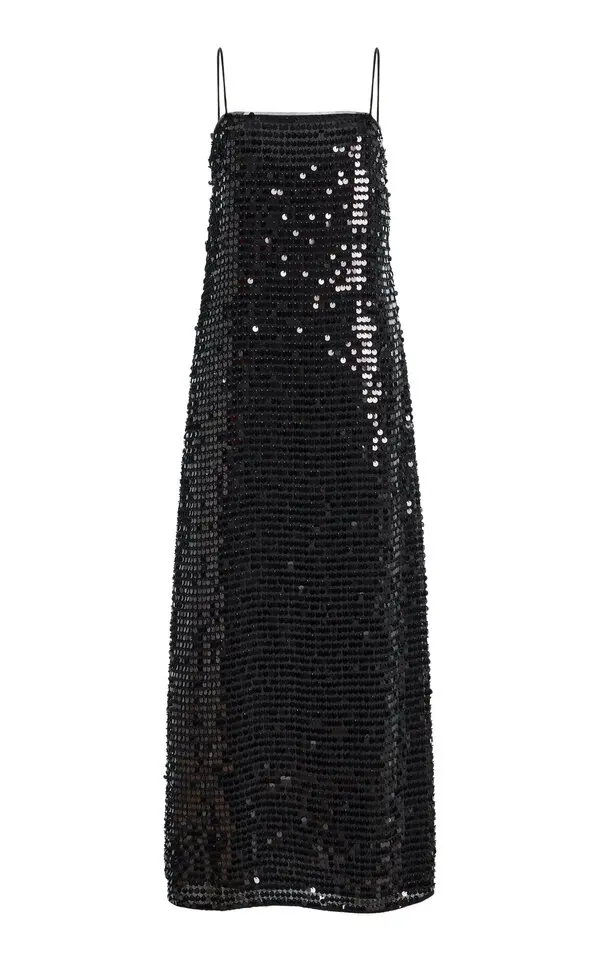 ROTATE BY BIRGER CHRISTENSEN Sequined Maxi Dress - Black