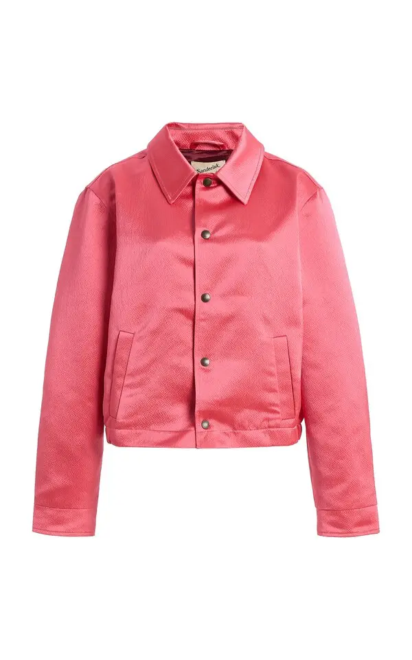 SANDERLAK Hammered Satin Coach Jacket - Pink