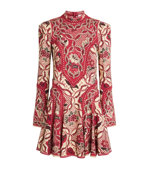 ALEMAIS Appliquéd Kenny Mini Dress - Red