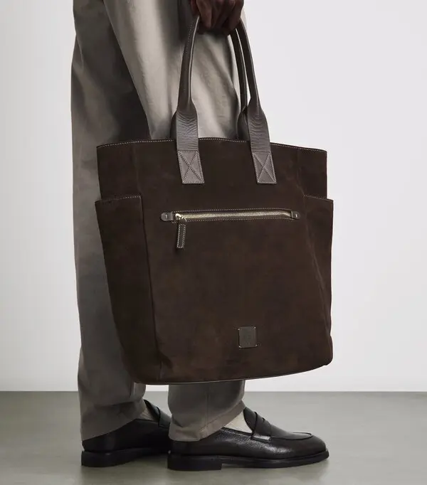 Eleventy Suede Tote Bag