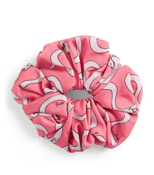 Emilio Pucci Silk Printed Scrunchie - Pink