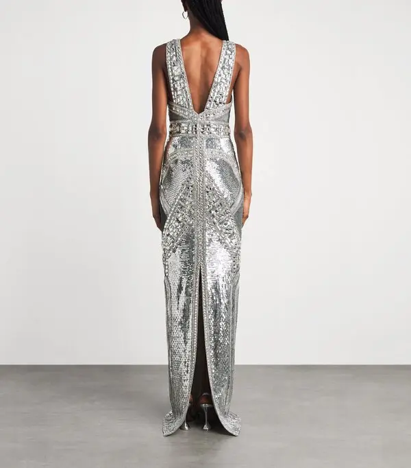 Pamella Roland Embellished Halterneck Gown