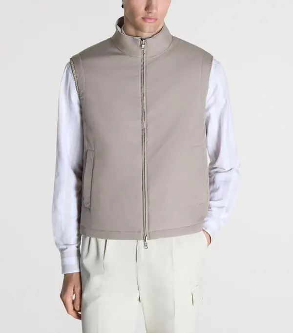 Dunhill Linen Reversible Gilet - Grey
