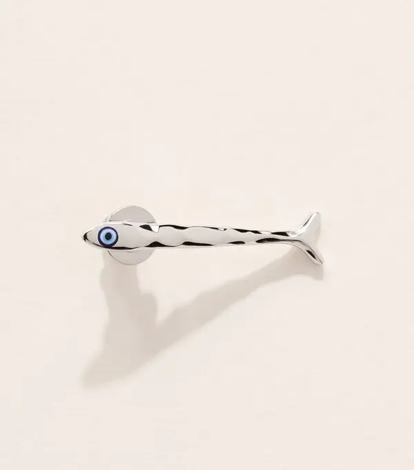 Tateossian Sterling Feng Shui Fish Brooch - Silver