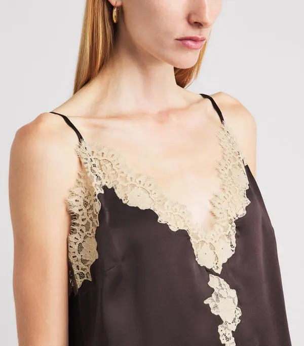 DÔEN Silk Lace-trim Kira Camisole