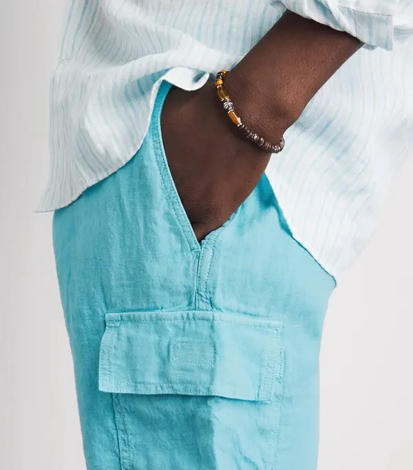 Vilebrequin Linen Baie Cargo Shorts - Blue