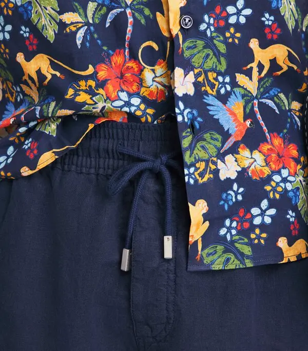 Vilebrequin Linen Baie Cargo Shorts - Navy