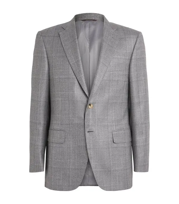 Canali Silk-cashmere Check Blazer - Grey