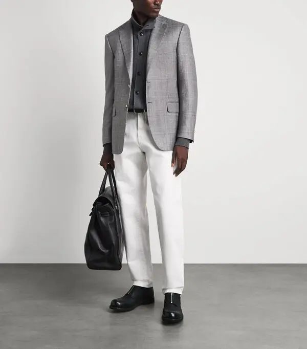 Canali Silk-cashmere Check Blazer