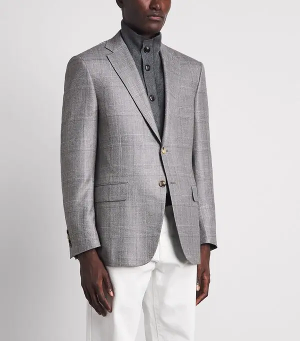 Canali Silk-cashmere Check Blazer