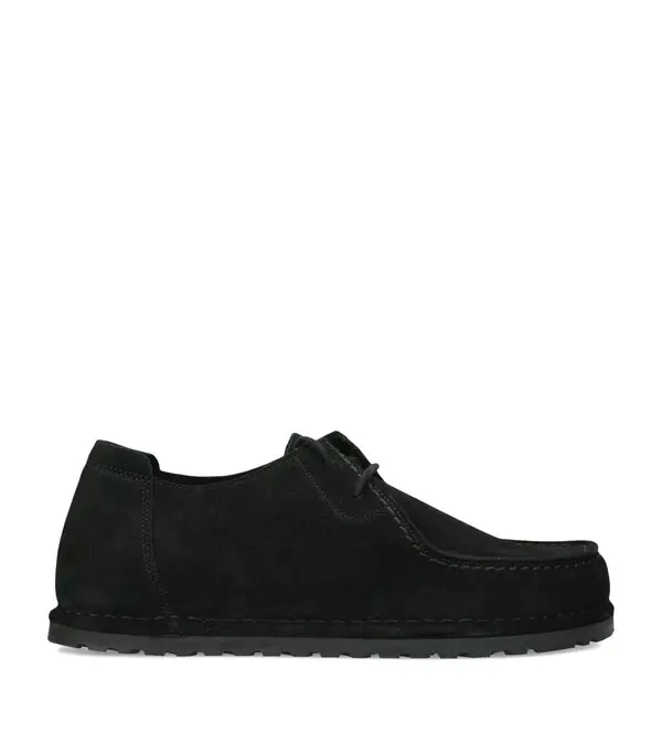 BIRKENSTOCK Suede Utti Lace Boat Shoes - Black