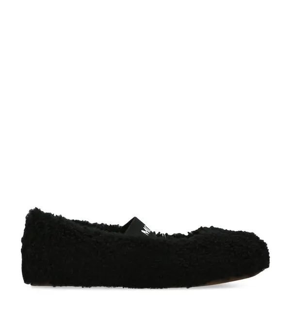 Moon Boot Shearling Ballet Flats - Black