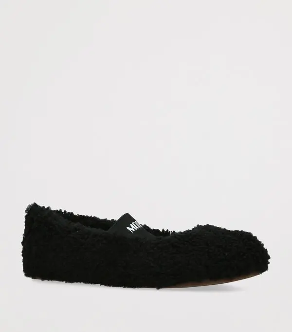 Moon Boot Shearling Ballet Flats - Black
