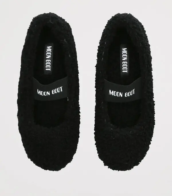 Moon Boot Shearling Ballet Flats - Black