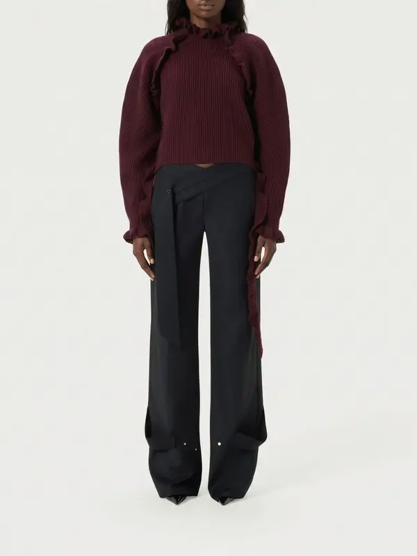 Blumarine Virgin Wool Turtleneck Jumper With Ruffle Details
