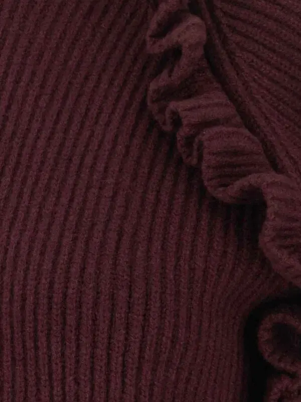 Blumarine Virgin Wool Turtleneck Jumper With Ruffle Details