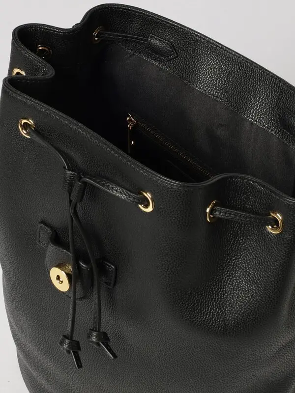 Furla Grained Leather Rucksack With Flap And Drawstring Closure
