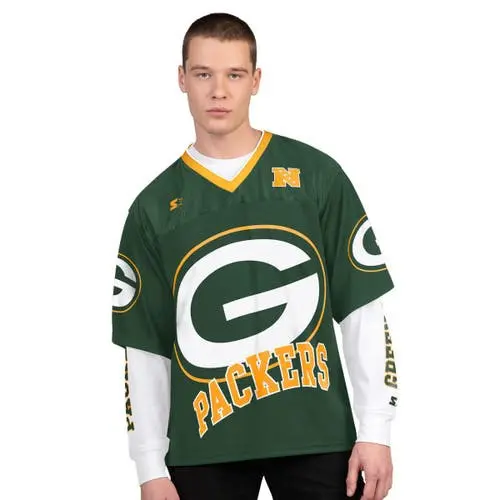 STARTER White Bay Packers Short Sleeve & Long Sleeve T-shirt Combo Pack - Green