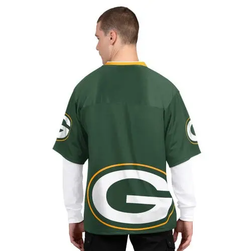 STARTER White Bay Packers Short Sleeve & Long Sleeve T-shirt Combo Pack - Green