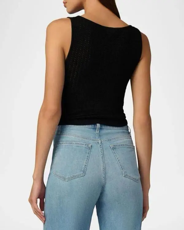 JOE & APOS;S JEANS The Crochet Boat-neck Tank Top - Black