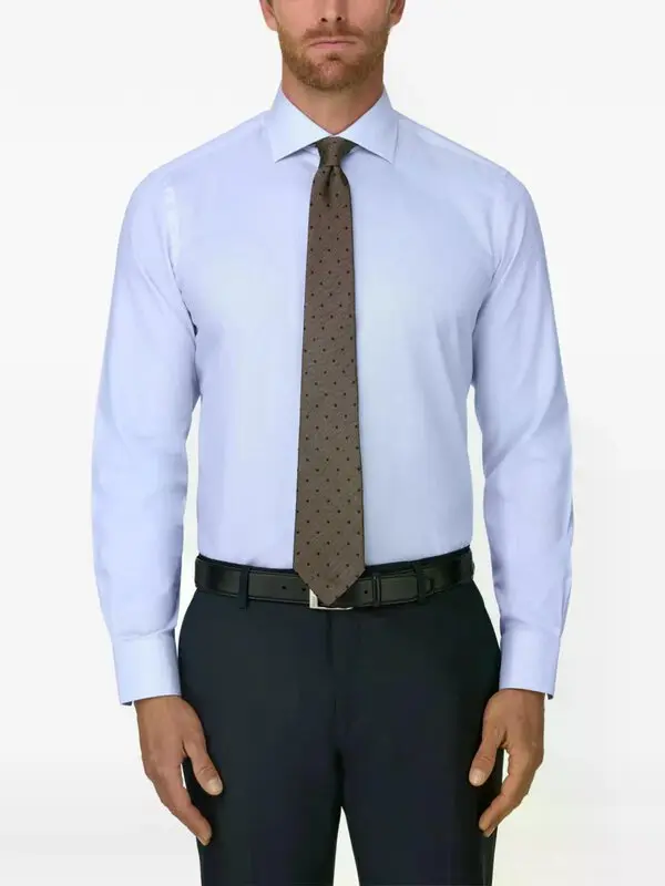 Boggi Milano Shirt In Cotton Dobby Slim Fit