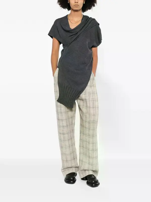 LITKOVSKA Checked Frayed-edge Trousers