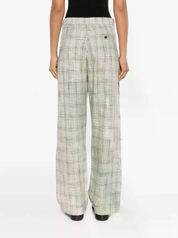 LITKOVSKA Checked Frayed-edge Trousers
