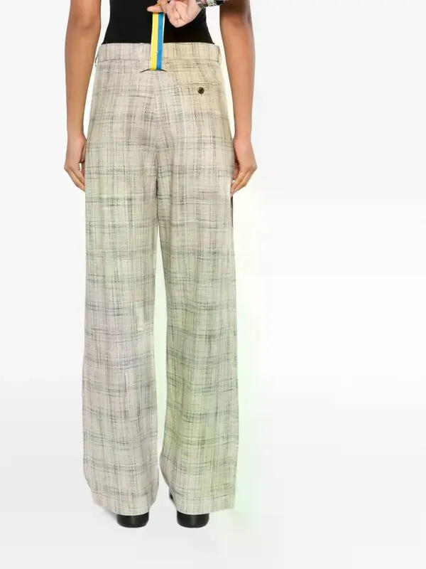 LITKOVSKA Checked Frayed-edge Trousers