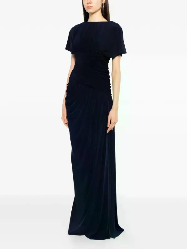 Amsale Asymmetric Jersey Gown - Blue