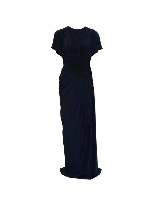 Amsale Asymmetric Jersey Gown - Blue