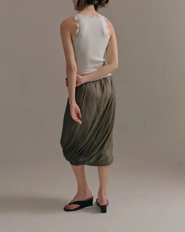 LEONÍ Camisole Älma Lace-trimmed Ribbed Silk