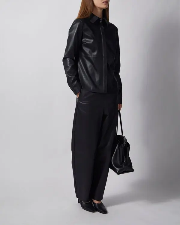 WAKAKUU Shirt Faux Leather