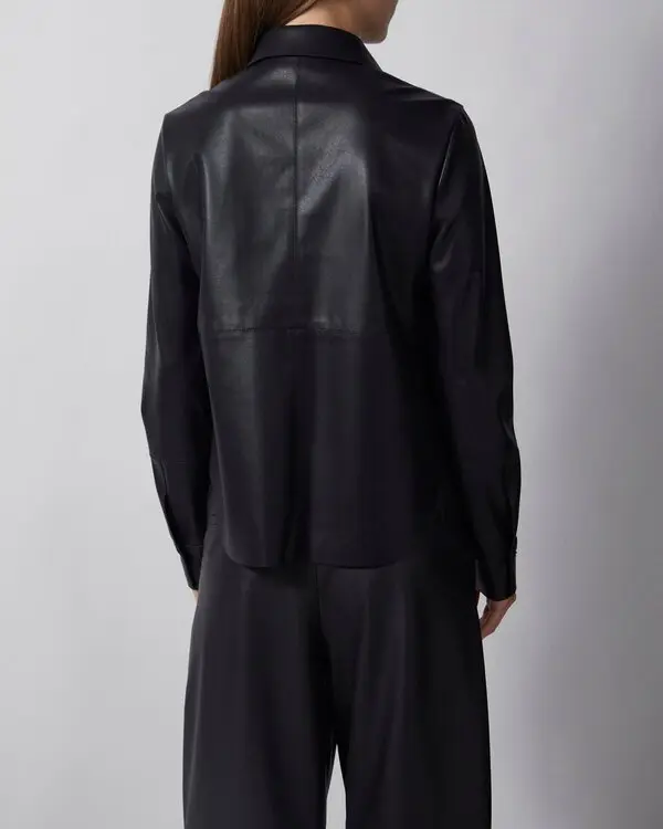 WAKAKUU Shirt Faux Leather