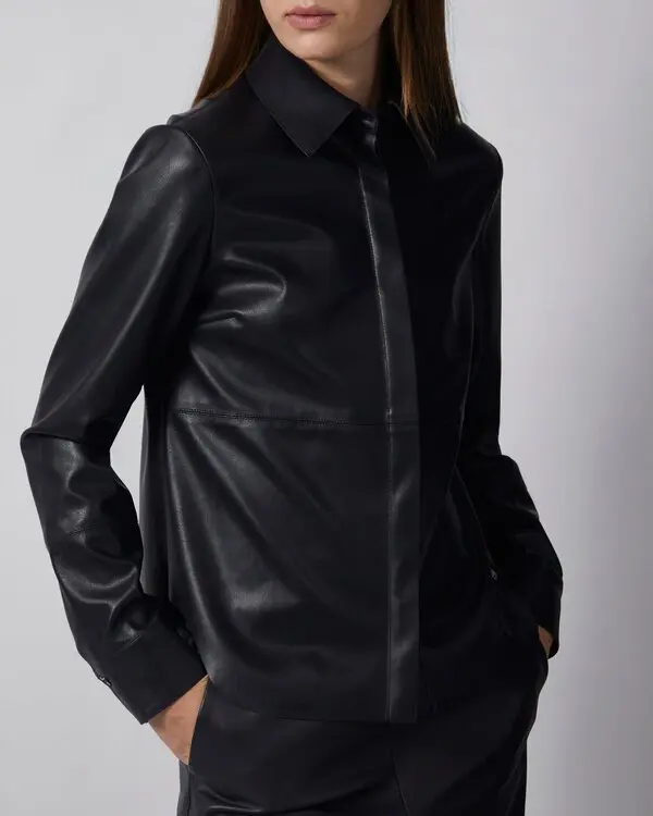 WAKAKUU Shirt Faux Leather