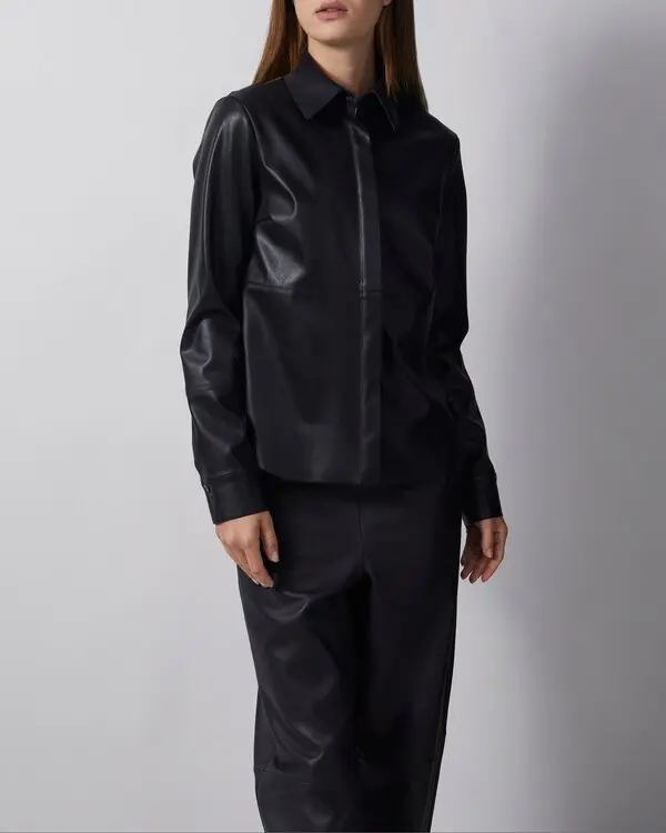 WAKAKUU Shirt Faux Leather