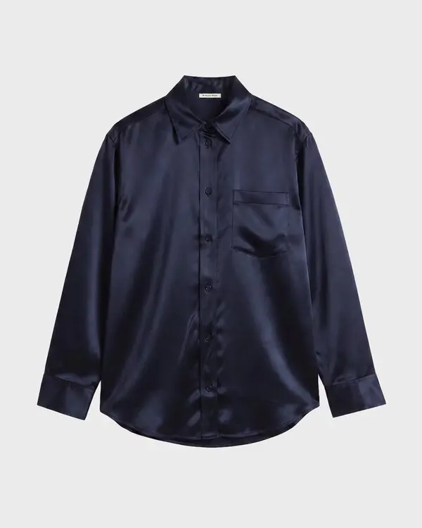BY MALENE BIRGER Shirt Audrey Satin - Navy