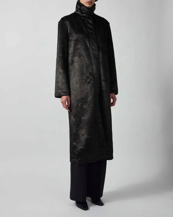 MALINA Coat Phoebe Faux Pony Hair Long