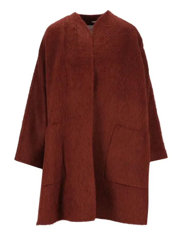 Max Mara Geranio Cape Coat - Red