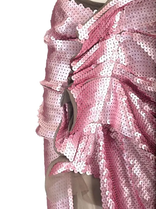 Rick Owens Long Skirt In Silk Chiffon With Sequins