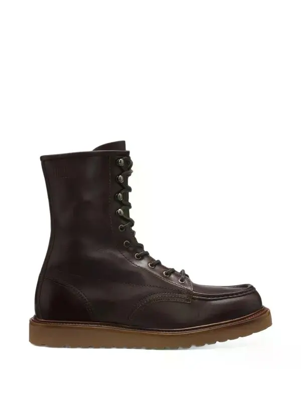 BOSS X Beckham Lace-up Boots In Leather - Brown