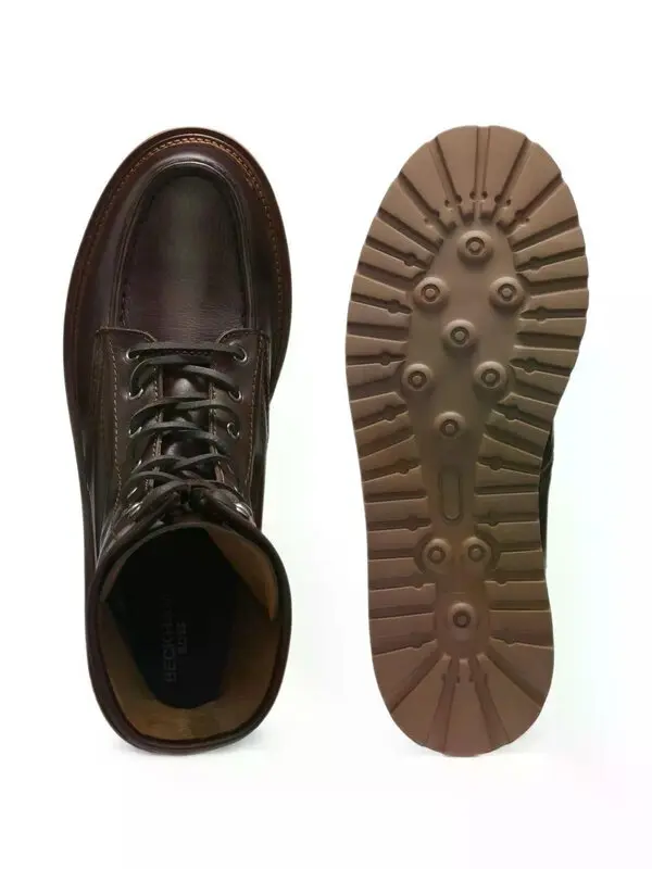 BOSS X Beckham Lace-up Boots In Leather