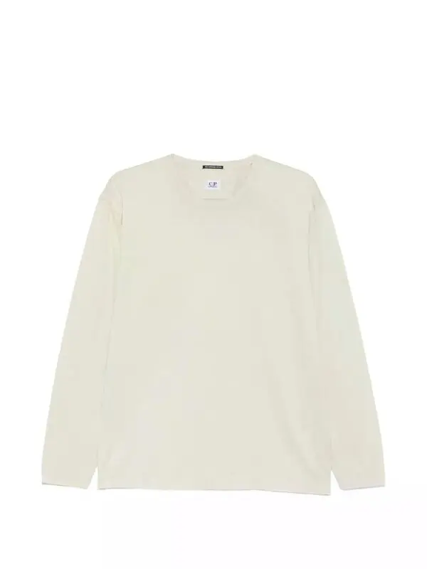C.P. COMPANY Logo-print Long-sleeved T-shirt - Neutrals
